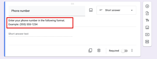 How to specify and validate input formats in Google Forms | BiFu on the web