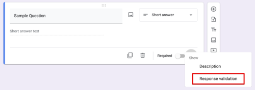How to specify and validate input formats in Google Forms | BiFu on the web