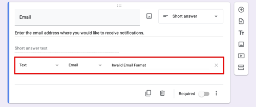 How to specify and validate input formats in Google Forms | BiFu on the web